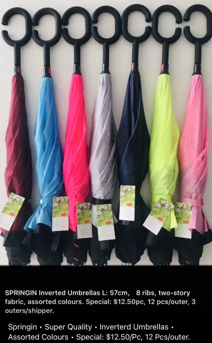 Springin • Premium Inverted Umbrellas • $86.00/12 Pcs/Outer – Spring International Pty Ltd