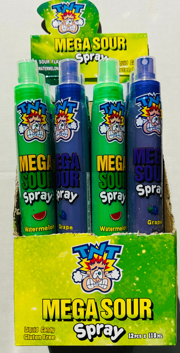 TNT Mega Sour Spay • Sour Liquid Candy • Sour Watermelon & Grape Flavo ...