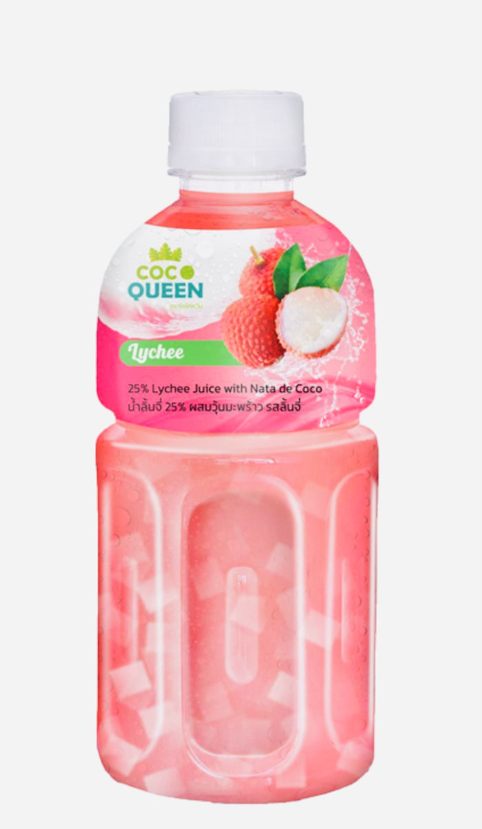 COCO QUEEN - Fruit Juice with Nata De Coco Lychee flavour (4 Packs x 6 ...