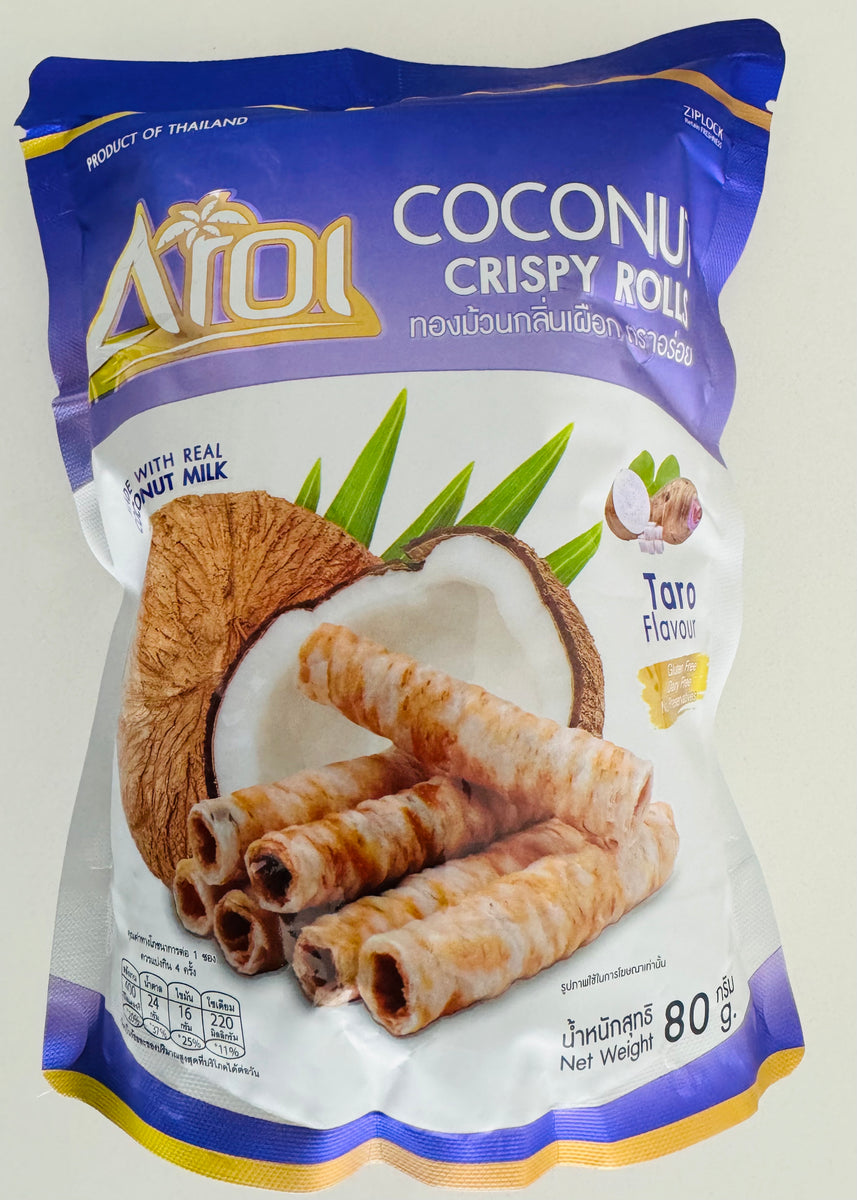 AROI • Coconut Crispy Rolls • Taro Flavor • 20x80g/Shipper – Spring ...