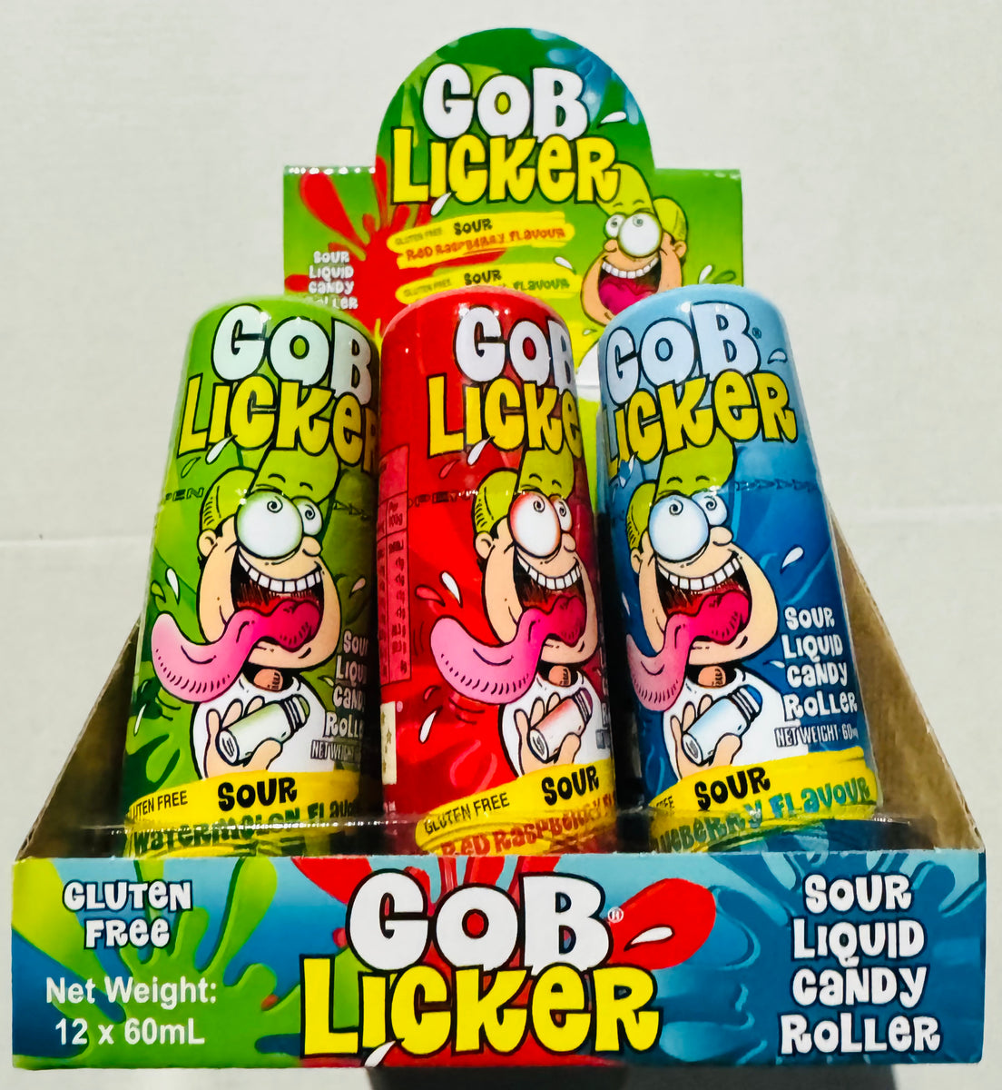 Gob Licker • Sour Liquid Candy Roller • Sour Red Raspberry Flavour & S ...