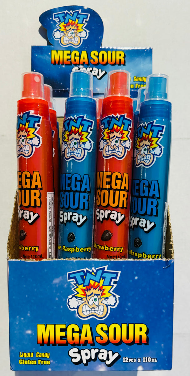 TNT • Mega Sour Spray • Strawberry & Blue Raspberry • 12 x 110mL ...