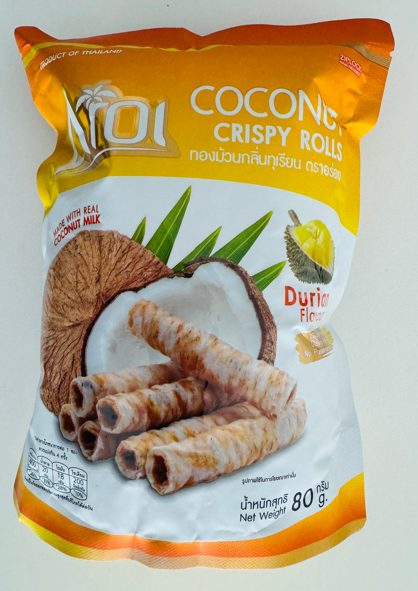AROI • Coconut Crispy Rolls • Durian Flavor • 20x80g/Shipper – Spring ...