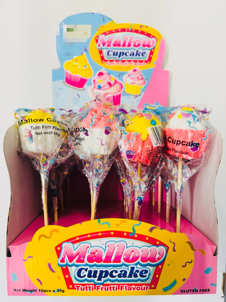 Mallow Cupcake • Tutti Fruitti Flavor • 16x35g/ Outer. Special Ends: 3 ...