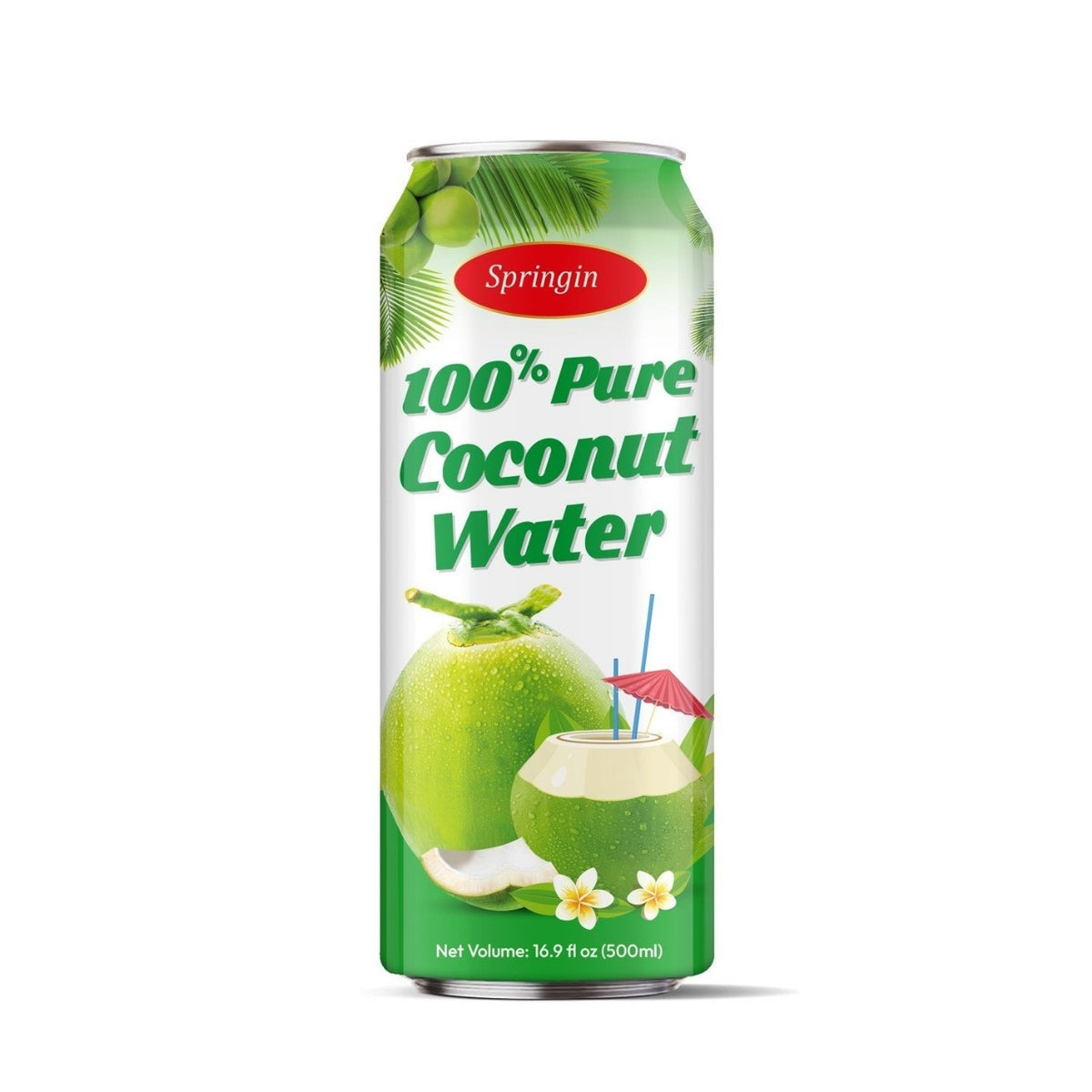 Springin • 1) 100% Pure Coconut Water, 2) Young Coconut Juice with Pul ...